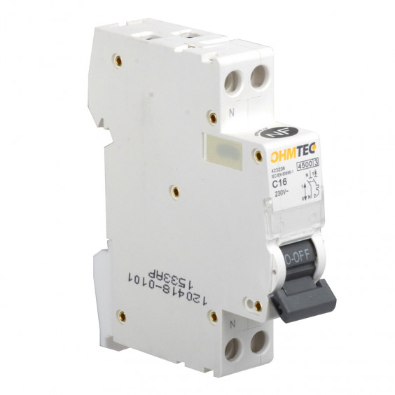 Disjoncteur 1P+N 16A 4.5kA/6kA NF OHMTEC