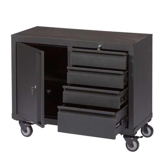 Pack établi avec plateau en bois d'Hévéa + servante d'atelier sur roues ...
