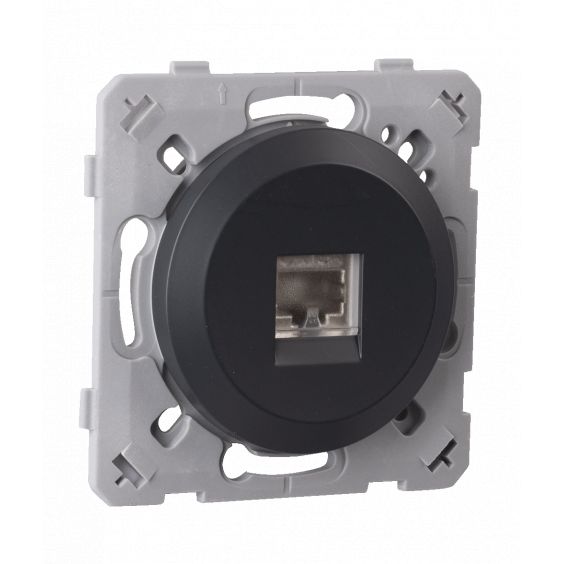 OHMTEC Epure Prise RJ45 cat6 complet anthracite